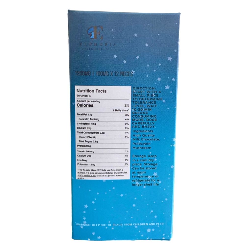 Euphoria Psychedelics - Milk Chocolate Psilocybin Bar - Shrooms and Edibles